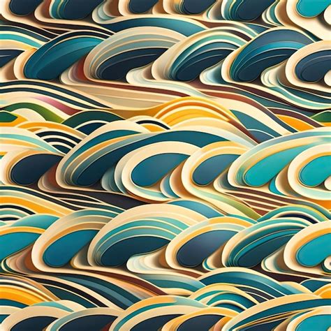 Premium Ai Image Seamless Waves Pattern