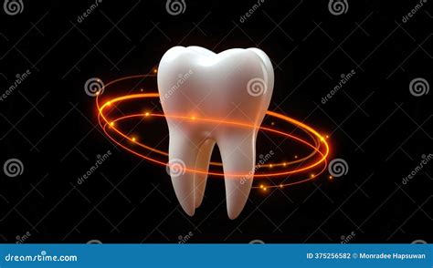 3d Tooth Scan Tooth Scanning Interface Hud Tooth Analyze Medical Science Anatomy Concept