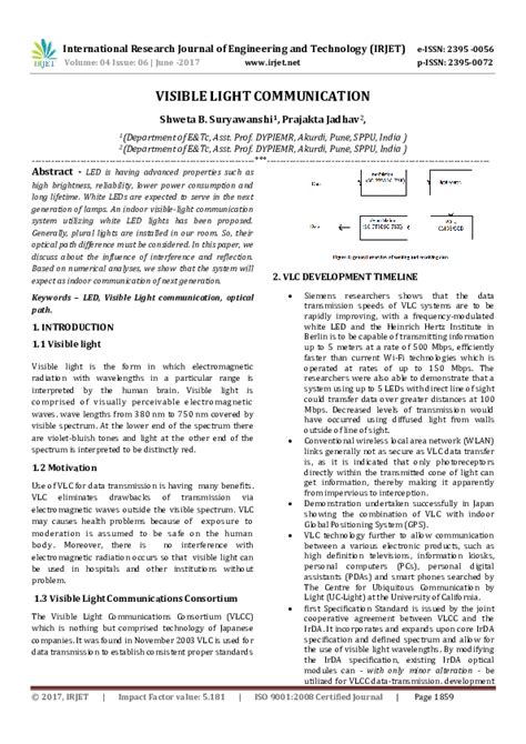 Pdf Visible Light Communication
