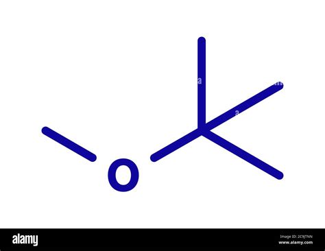 Methyl Tert Butyl Ether Mtbe Tbme Gasoline Additive Molecule Blue Skeletal Formula On White