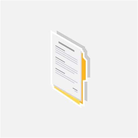 Document Isometric Left View White Stroke With Shadow Icon Vector Isometric Flat Style Vector