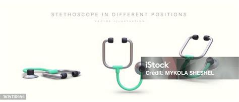 3d 청진기 다른 측면에서 볼 수 있습니다 폐 심장 소리를 듣기 위한 의료 기기 청진기에 대한 스톡 벡터 아트 및 기타 이미지