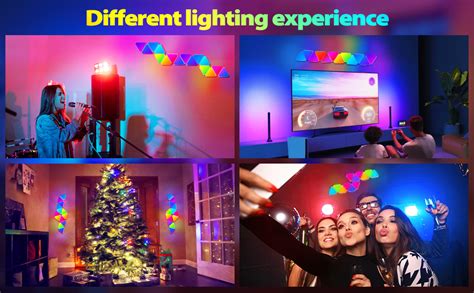 Zonjie Triangle Led Light Panels 8 Pack Triangle Led Lights For Gaming Setup Smart Triangle