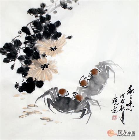 写意螃蟹画画图片大全 王雪涛螃蟹国画图片 伤感说说吧