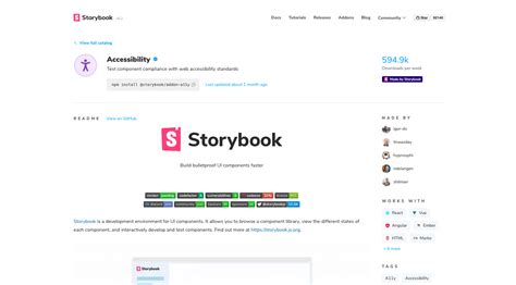 doc page of `accessibility addon` is showing the wrong doc · issue 273 · storybookjs frontpage