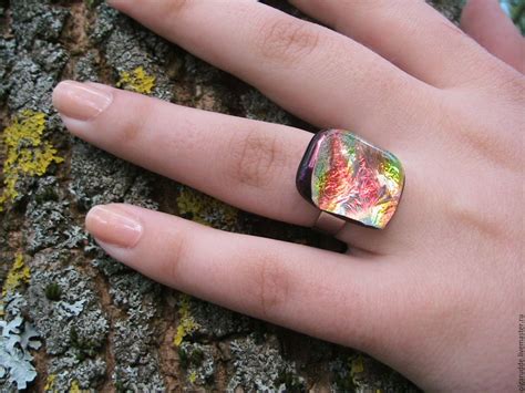 Кольцо из стекла Нектар. Фьюзинг. | Silver rings, Rings, Silver