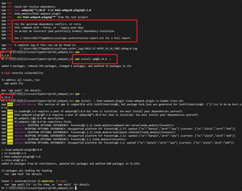 npm 安装依赖报错 Fix the upstream dependency conflict or retry npm ERR this