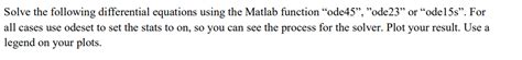 Solved Solve The Following Differential Equations Using The