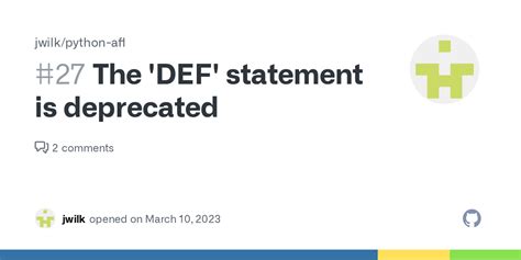 The Def Statement Is Deprecated · Issue 27 · Jwilk Python Afl · Github