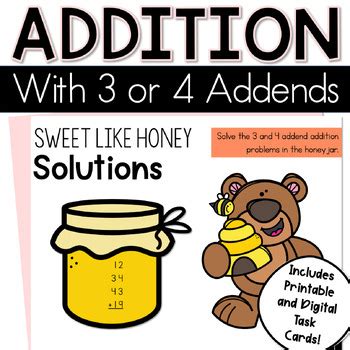 Adding Or Two Digit Addends Spring Math Task Cards Nd Grade Math Centers