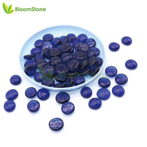16mm Cobalt Blue Glass Marble Flat Glass Beads For Fire Pit And Decoration Glass Marble And