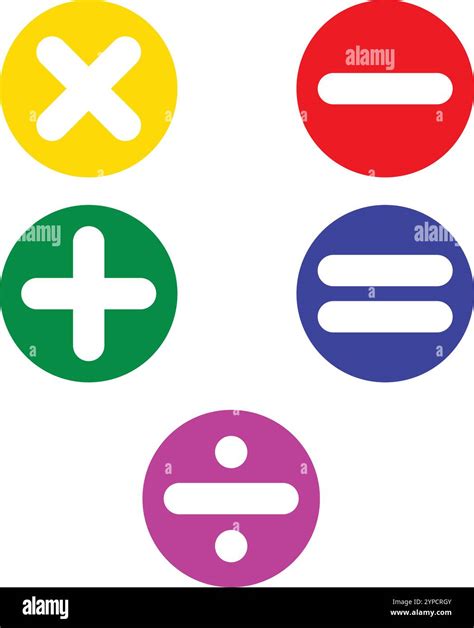 Mathematics Sign Collection Minus Sign Equals Multiply Divide Sign Mathematical Symbol
