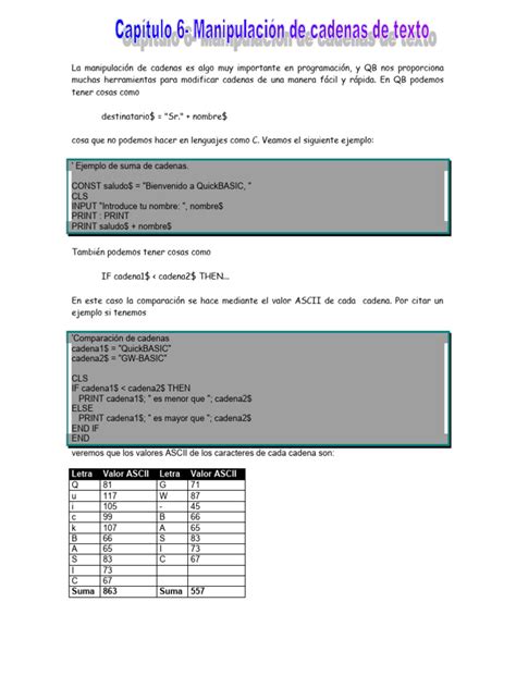 Capítulo 6 Manipulación De Cadenas De Texto Pdf Software Desarrollo De Software