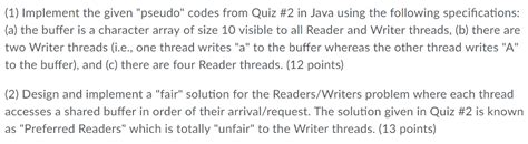 1 Implement The Given Pseudo Codes From Quiz 2
