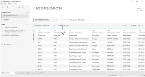 i am creating a viz about frequency of flights i concatenated the origin and destination fileds