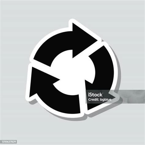 리프레쉬 회색 배경에 아이콘 스티커 3차원 형태에 대한 스톡 벡터 아트 및 기타 이미지 3차원 형태 Replay 개념