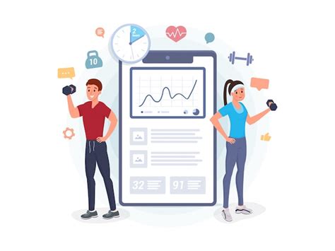 Premium Vector Fitness Concept Flat Style