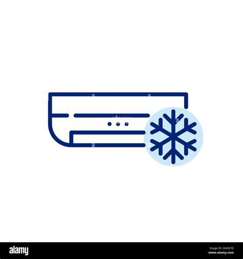 Air Conditioning Unit Working In Cooling Mode Pixel Perfect Editable Stroke Line Icon Stock