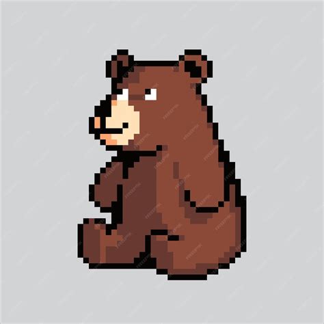 Premium Vector Pixel Art Illustration Bear Pixelated Bear Cute Bear