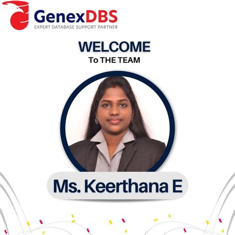 Keerthana Joins Dbaworld With Genexdbs Genexdb It Solutions Pvt Ltd Posted On The Topic