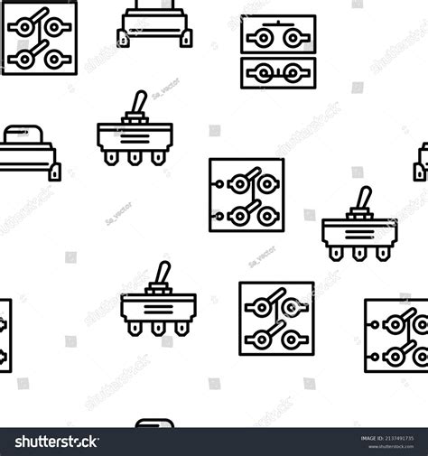 Switch Electricity Accessory Vector Seamless Pattern Stock Vector