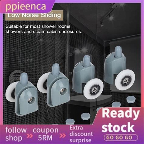 Ppieenca 4pcs Shower Rooms Cabins Pulley Replacement Sliding Glass Door