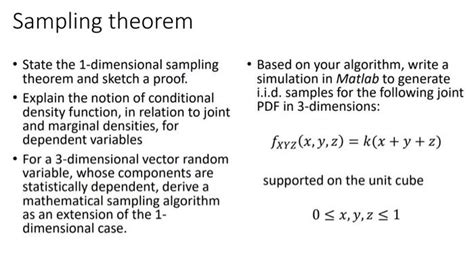 Solved Sampilng Theorem State The Dimensional Sampling Chegg