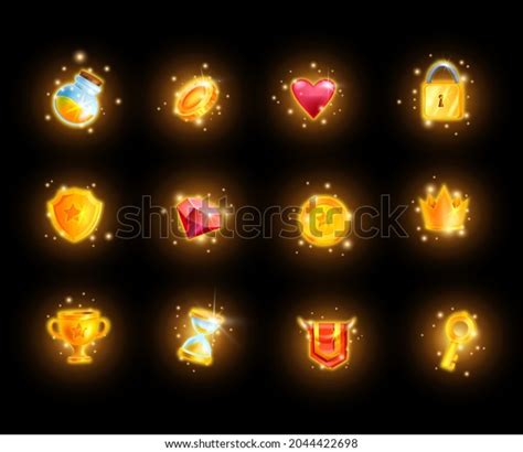 Game Ui Design Icon Set Vector Stock Vector Royalty Free 2044422698 Shutterstock