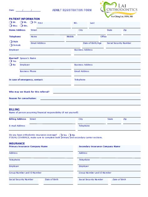 Fillable Online Gender M F Dr Mr Mrs Ms Registration Form Fax Email Print PdfFiller