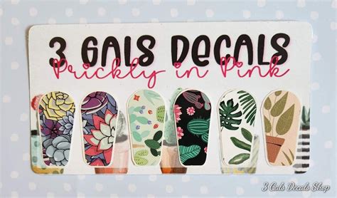 Dexcom G6 Decal Sticker Prickly In Pink Dexcom G6 Decal Set Succulents And Cactus Dexcom G6