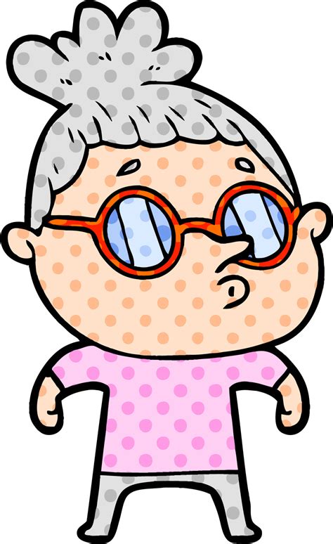 Mujer De Dibujos Animados Con Gafas Vector En Vecteezy