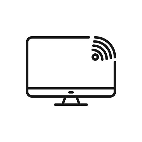 Editable Icon Of Computer Wireless Connection Vector Illustration Isolated On White Background