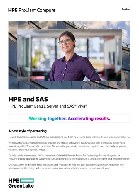 Hpe And Sas Hpe Proliant Gen11 Server And Sas Viya