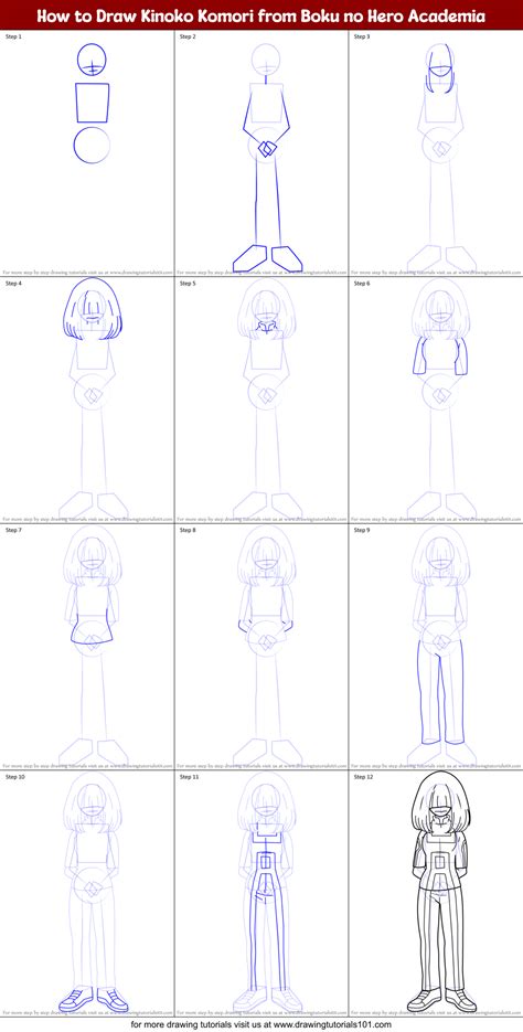 How To Draw Kinoko Komori From Boku No Hero Academia Printable Step By Step Drawing Sheet