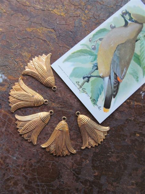 4 Hanging Lotus Flower Brass Finding Etsy