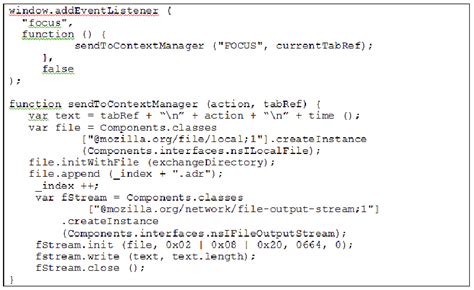 JavaScript Code To Capture And Transfer Browser Focus To Search Context Download Scientific