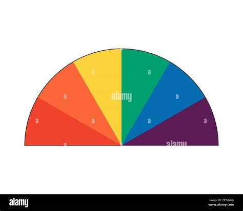 Rainbow Colored Semicircle Iridescent Colors Diagram Sectors Colourful Segmented Palette