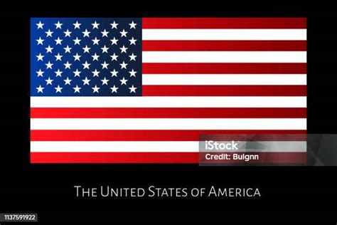 빨간색과 흰색 줄무늬와 파란색 배경에 별 미국 원래 국기 그라데이션 색입니다 검정색 배경입니다 벡터 Eps 10 일러스트 레이 터 4세기에 대한 스톡 벡터 아트 및 기타