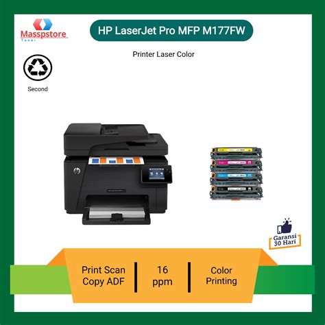 Jual Mesin Foto Copy Printer Hp LaserJet Pro Mfp M177fw Printer Laser Color Print Scan Copy ADF