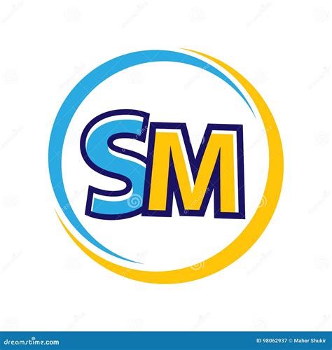 Initials Sm Icon Stock Vector Illustration Of Initials 98062937