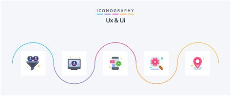 Ux And Ui Flat Icon Pack Including Settings Gear Screen Engine Device Vector Art