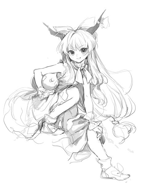 Ibuki Suika Touhou Drawn By 80isiiii Danbooru