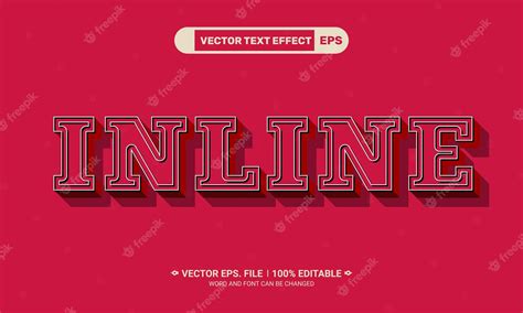 Premium Vector Inline 3d Editable Typography Vector Text Effect
