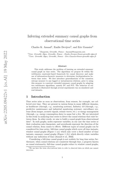 PDF Inferring Extended Summary Causal Graphs From Observational Time