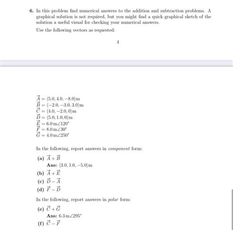 Solved 6 In This Problem Find Numerical Answers To The Chegg Com