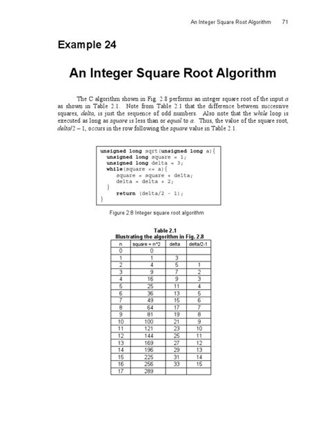an integer square root algorithm example 24 pdf algorithms