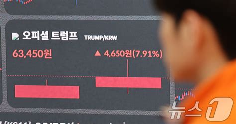 트럼프 밈코인 오피셜 트럼프 국내 마켓 상륙 뉴스1