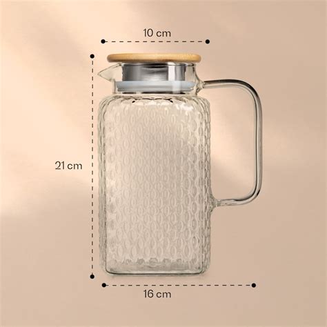 Carafe Glass Water Carafe Water Pitcher Borosilicate Glass Bamboo
