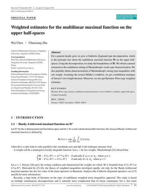 Weighted Estimates For The Multilinear Maximal Function On The Upper Half Spaces Request Pdf
