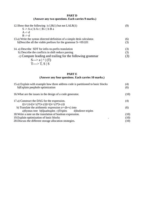 SOLUTION Compiler Design B Tech Model Question Paper And Answer Cs Studypool